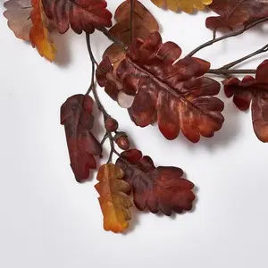 DARBY CREEK TRADING Rustic Oak Leaf & Autumn Acorn Fall Table Runner Mantle Garland