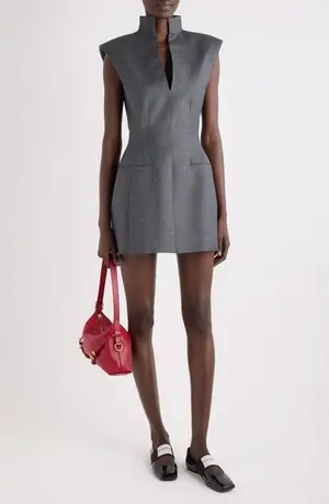 Givenchy Raw Edge Wool Sheath Dress - Grey Mix