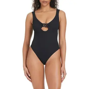 Sanctuary Textured One-piece Swimsuit - Black
