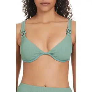 Sanctuary Textured Underwire Bikini Top - Eucalyptus