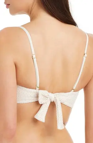 Sanctuary V-wire Metallic Net Bikini Top - White Gold