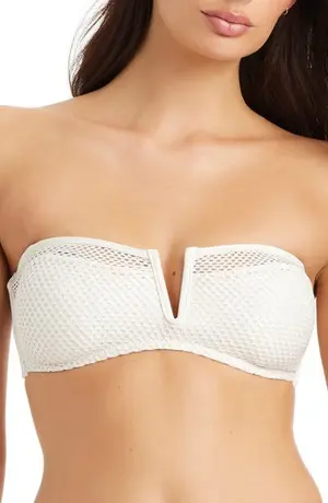 Sanctuary V-wire Metallic Net Bikini Top - White Gold