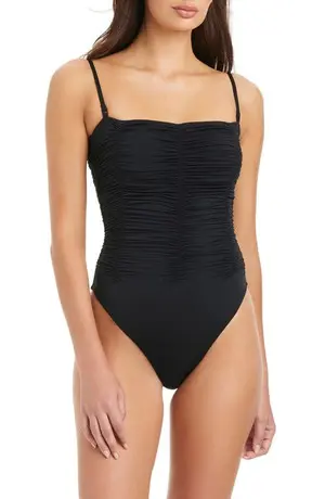 Sanctuary Shirred One-piece Swimsuit - Black