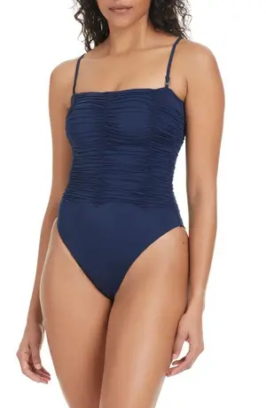 Sanctuary Shirred One-piece Swimsuit - Navy Mood