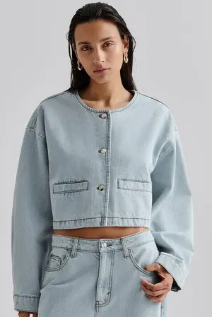 MALINA Elowen Cropped Denim Jacket