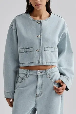 MALINA Elowen Cropped Denim Jacket
