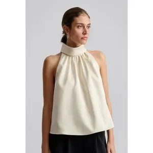 MALINA Minea Satin Halterneck Top