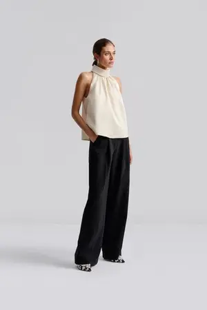 MALINA Minea Satin Halterneck Top