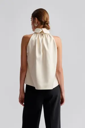 MALINA Minea Satin Halterneck Top