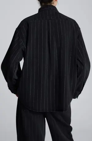 KENNETH COLE Oversized Striped Shacket