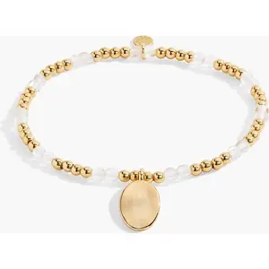A LITTLES & CO Birthstone Charm Bracelet - Metallic Gold