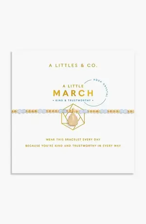 A LITTLES & CO Birthstone Gold-tone Plated A Little Bracelet - March