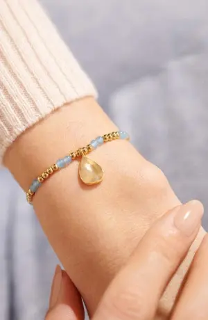 A LITTLES & CO Birthstone Gold-tone Plated A Little Bracelet - March
