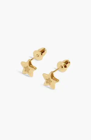 A LITTLES & CO Starburst Earrings - Metallic Gold