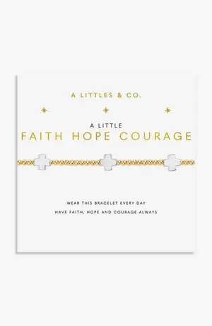 A LITTLES & CO Faith A Little 'faith, Hope, Courage' Charm Bracelet - Metallic Silver