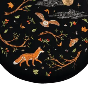 FABLE ENGLAND Fox And Owl Embroidered Saddle Bag - Black