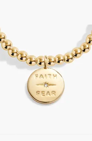 A LITTLES & CO Beaded Charm Bracelet - Faith Over Fear