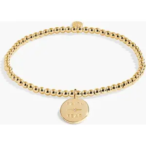 A LITTLES & CO Beaded Charm Bracelet - Metallic Gold