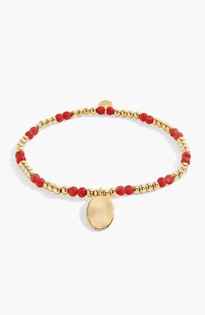A LITTLES & CO Birthstone Charm Bracelet - Metallic Gold