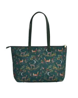 FABLE ENGLAND Into The Woods Large Grab Tote - Woodland Green