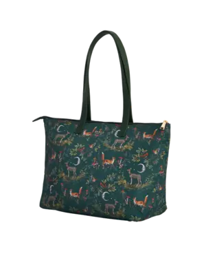 FABLE ENGLAND Into The Woods Large Grab Tote - Woodland Green
