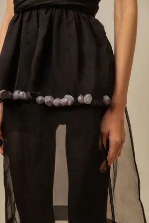 CONTESSA MILLS Floral Silk Organza Top