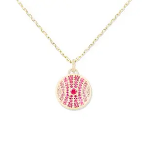 CAMPBELL + CHARLOTTE Revel Large Dimensional Pendant Necklace Ruby/ Pink Sapphire