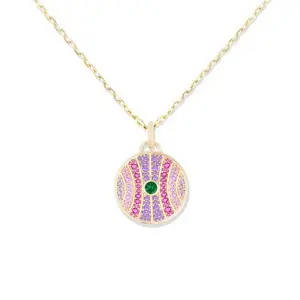 CAMPBELL + CHARLOTTE Revel Large Dimensional Pendant Necklace - Tsavorite/ Amethyst/ Garnet