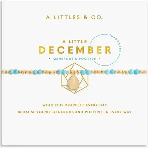 A LITTLES & CO Birthstone Charm Bracelet In Gold-tone - December