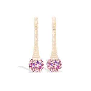 CAMPBELL + CHARLOTTE Revel Bobble Chandelier Earrings - Rhodolite Garnet/ Amethyst