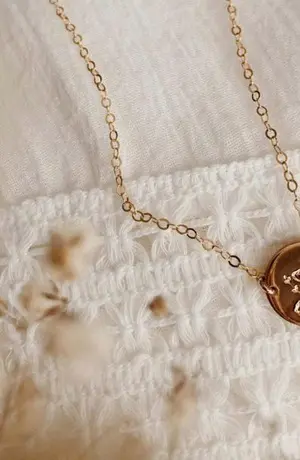 MADE BY MARY Wild Blooms Mini Zola Disc Necklace - Silver