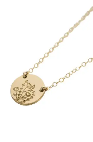 MADE BY MARY Wild Blooms Mini Zola Disc Necklace - Silver