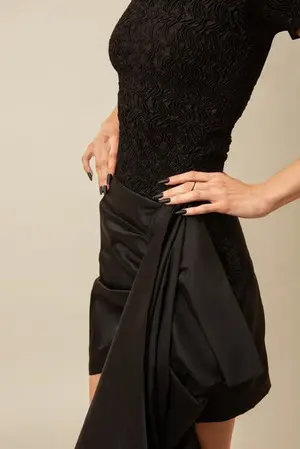 CONTESSA MILLS Asymmetrical Taffeta Skirt