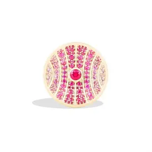 CAMPBELL + CHARLOTTE Revel Large Dimensional Ring - Ruby/ Pink Sapphire- Gold