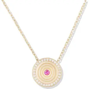 CAMPBELL + CHARLOTTE Revel Small Dimensional Pendant - Diamond/pink Sapphire- Gold