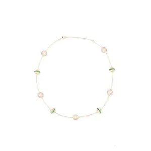 CAMPBELL + CHARLOTTE Revel Bead Station Necklace - Tsavorite & Rhodolite