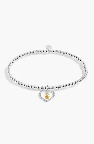A LITTLES & CO Beaded Bracelet With Charm - Metallic Silver