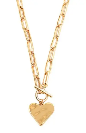 ERIN MCDERMOTT JEWELRY Hammered Heart Toggle Necklace