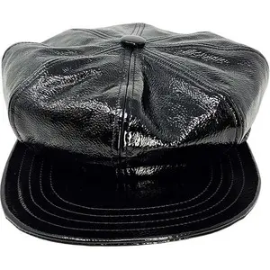 MADISON MAISON Patent Leather Motorcycle Cap Black