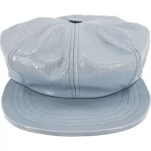 MADISON MAISON Patent Leather Motorcycle Cap - Denim