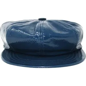 MADISON MAISON Patent Leather Motorcycle Cap Teal