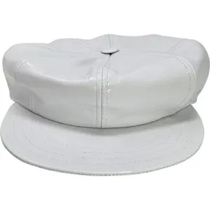 MADISON MAISON Patent Leather Motorcycle Cap White