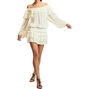 Cynthia Rowley Ruffle Pleated Mini Skirt - Off White