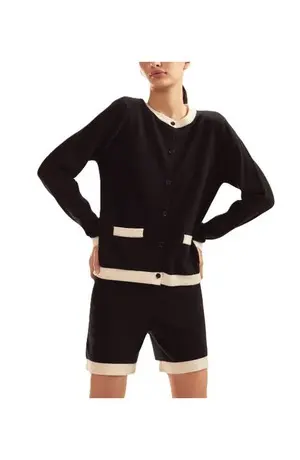 Cynthia Rowley Wool Cashmere Two Tone Cardigan