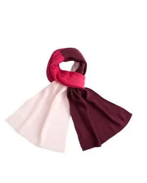 MONTICELLI CASHMERE Pure Cashmere Butter-soft Wide Scarf - Reds Combo