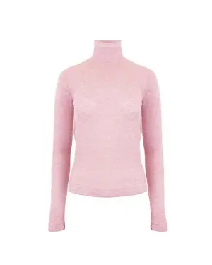 THEO THE LABEL Nomia Sheer Knit Turtleneck - Powder Puff
