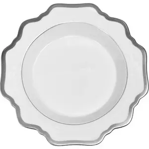 ANNA WEATHERLEY Antique Platinum Rim Soup Bowl - White
