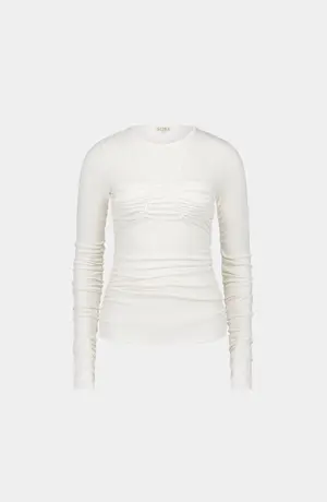 SAEMDI Fitted Bra Top With Boning Detail - Ivory