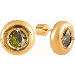 JOIANA JEWELRY Lila Stud Earrings - Gold /peridot
