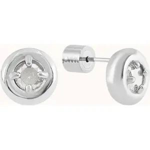 JOIANA JEWELRY Lila Stud Earrings - White Silver/crystal